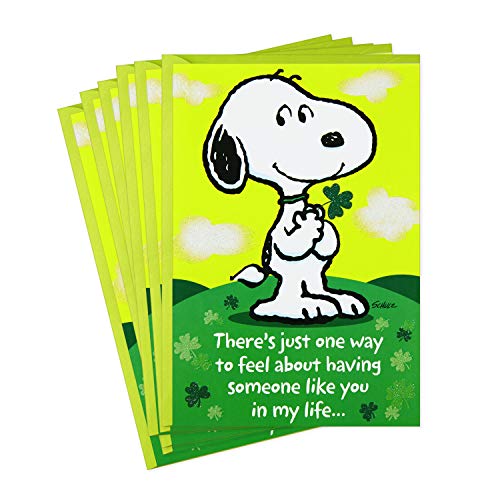 Hallmark Peanuts Pack of St. Patricks Day Cards, Lucky Snoopy (6 Cards with Envelopes)