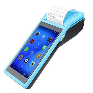 ciglow android pos terminal receipt printer, 58mm handheld barcode scanner printer with 5.5in ips display, support 8gb, wifi, bt3.0/4.0, blue, 110-240v(us)