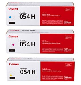 canon genuine 054 high yield cmy color toner cartridge set