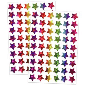 1620 holographic rainbow small star stickers for kids reward, behavior chart, student planner and school classroom teacher supplies, 0.6″ diameter