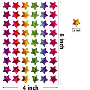 1620 Holographic Rainbow Small Star Stickers for Kids Reward, Behavior Chart, Student Planner and School Classroom Teacher Supplies, 0.6" Diameter