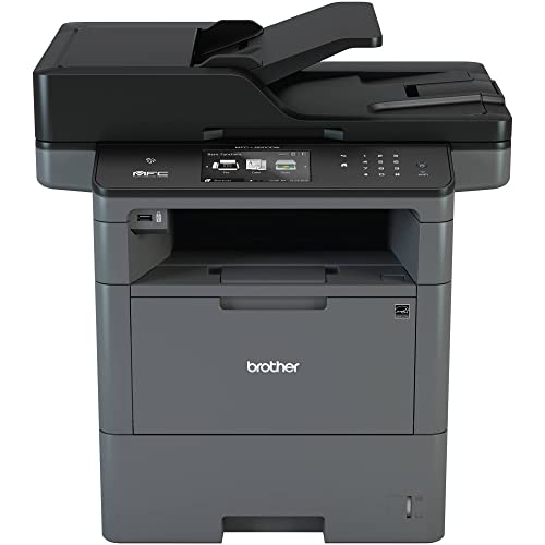 Brother MFC-L6800DW All-in-One Wireless NFC Monochrome Laser Printer for Office - Print Copy Scan Fax - 48 ppm, 1200x1200 dpi, 512MB Memory, Auto Duplex Printing, 80-Sheet ADF, CBMOUN Printer Cable