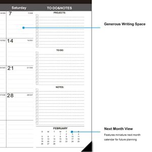 TOWWI Monthly Desk Pad Calendar Desk/Wall Calendar for Daily Schedule Planner, 16.7x11.6 inches (Black)