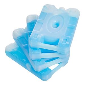 Amazon Basics Reusable Hard Sided Rectangular Ice Pack, 6.5" X 4.3" X 1.2", Blue, Pack of 4