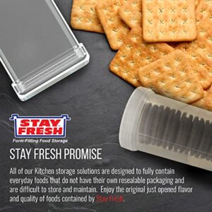 Stay Fresh Cracker Container Set – Kitchen Discovery – Round and Square Sizes for No-Crush Saltine, Cracker, and Cookie Storage – Retains Just-Opened Crispness and Flavor