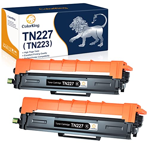 Colorking Compatible Toner Cartridge Replacement for Brother TN227 TN227BK TN-227 TN223 TN223BK for MFC-L3750CDW HL-L3210CW HL-L3290CD HL-L3230CDW MFC-L3770CDW HL-L3270CDW Toner (Black, 2-Pack)