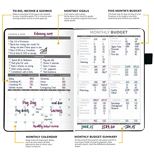 Clever Fox Budget Planner - Undated - Expense Tracker Notebook. Monthly Budgeting Journal, Finance Planner & Accounts Book to Take Control of Your Money. Start Anytime. A5 Size Black Hardcover