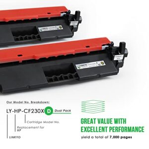 LINKYO Compatible Toner Cartridge Replacement for HP 30X CF230X (Black, High Yield, 2-Pack)