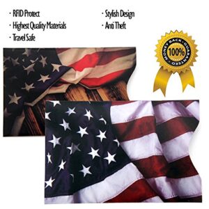 RFID Blocking Sleeves (10 RFID Blocking Sleeves, 5 Unique Designs) Identity Theft Protection Travel Case Set (American Element) (Side Load)