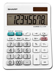 sharp el-310wb calculator, white 3.125, 3.38 x 4.75 x 1.0 inches