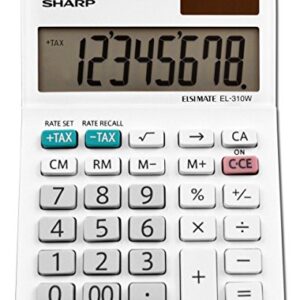 Sharp EL-310WB Calculator, White 3.125, 3.38 x 4.75 x 1.0 inches