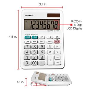 Sharp EL-310WB Calculator, White 3.125, 3.38 x 4.75 x 1.0 inches