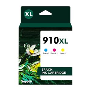 910 ink cartridge 910xl ink cartridges combo pack replacement for hp 910 xl for 910xl ink cartridges compatible for hp officejet pro 8025 8025e 8020 8035 8028 8028e 8035e (cyan,magenta,yellow)