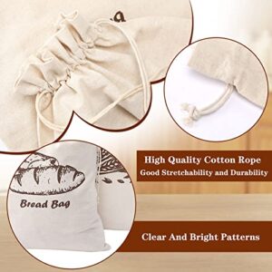 Augshy Linen Bread Bags for Homemade Bread Container, 4 Pcs 17.5 X11.5 Inches Unbleached & Reusable Bread Storage, Natural Large Storage for Artisan Bread