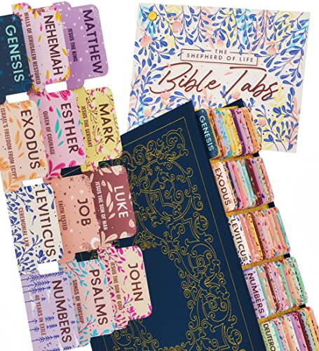 Bible Tabs Soft Pastel - Soul Nourishing Book Summaries - 66 Peel-and-Stick SilkTouch Laminated Bible Tabs Large Print | Bible Tabs for Women, Bible Tabs for Study Bible, Bible Book Tabs