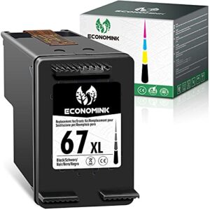 economink remanufactured ink cartridge replacement for hp 67 67xl black for deskjet 2700 2725 2752 2755 2732 plus 4100 4152 4155 4140 envy 6000 6055 6052 pro 6400 6452 6455 printer (1 pack)