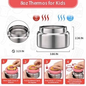 MAISON HUIS Bento Lunch Box for Kids With 8oz Soup Thermos, Leakproof Lunch Compartment Containers with 4 Compartment Bento Box, Thermos Food Jar and Lunch Bag, BPA Free,Travel, School(Unicorn)