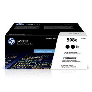 original hp 508x black high-yield toner cartridges (2-pack) | works with hp color laserjet enterprise m552, m553, hp color laserjet enterprise mfp m577 series | cf360xd