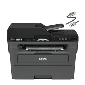 brother mfc-l26 90dw series compact wireless monochrome laser all-in-one printer – print copy scan fax – mobile printing – auto duplex printing – adf – print up to 26 pages/min + hdmi cable