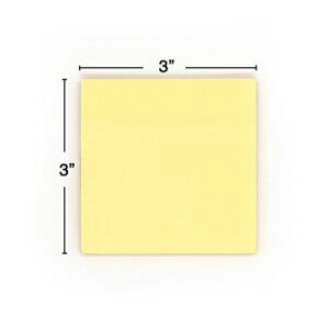 Sticky Notes 3" x 3 inch Yellow Stick On Note. Self Stick It Notes. Strong Sticking Square Stickies. Small Square Removable Memo Pad to Post in Office, Home, School. 12 Pads - Emraw