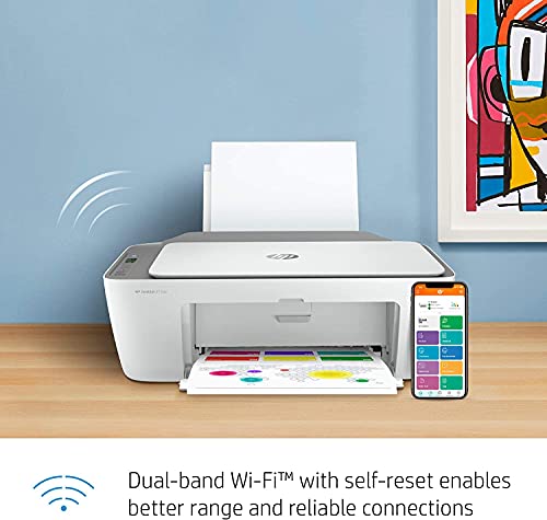 HP DeskJet 27 55e Inkjet All-in-One Color Printer I Print Copy Scan I Wireless & Mobile Printing I USB Connectivity I Up to 5.5 ppm I Up to 4800 x 1200 dpi + Printer Cable