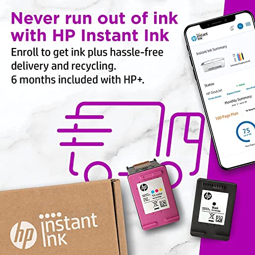 HP DeskJet 27 55e Inkjet All-in-One Color Printer I Print Copy Scan I Wireless & Mobile Printing I USB Connectivity I Up to 5.5 ppm I Up to 4800 x 1200 dpi + Printer Cable