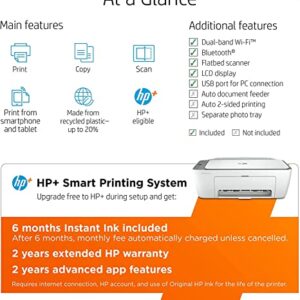 HP DeskJet 27 55e Inkjet All-in-One Color Printer I Print Copy Scan I Wireless & Mobile Printing I USB Connectivity I Up to 5.5 ppm I Up to 4800 x 1200 dpi + Printer Cable