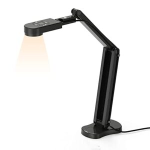 thustar 8mp document camera & webcam 4k with dual microphones, usb visualiser a3-size, 3-level led lights, image invert function, fold, for live demo, distance education -windows, macos and chrome os