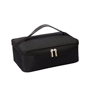 natural style small lunch bag, mini portable thermal insulated cooler bag lunch box (black)