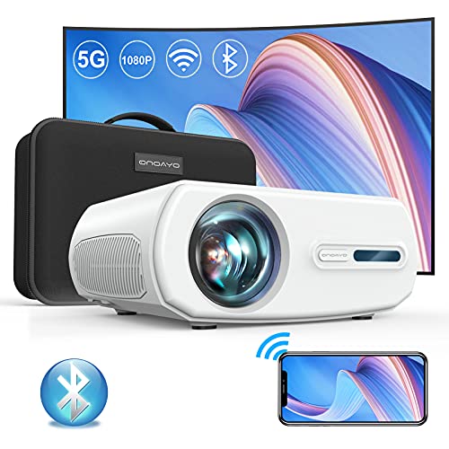 ONOAYO 5G WiFi Projector 9500L Full HD Native 1920×1080P Bluetooth Mini Projector, Support 4K &Zoom, Full Sealed Optical/LCD/LED/Home/Outdoor Movie Portable Projector for Phone,PC,TV Stick