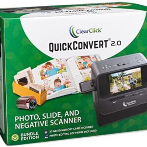 ClearClick QuickConvert 2.0 Photo, Slide, and Negative Scanner - Scan 4x6 Photos & 35mm, 110, 126 Film - No Computer Required - 22 MegaPixels