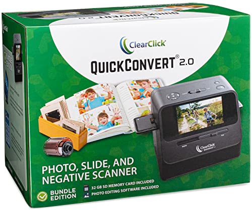 ClearClick QuickConvert 2.0 Photo, Slide, and Negative Scanner - Scan 4x6 Photos & 35mm, 110, 126 Film - No Computer Required - 22 MegaPixels