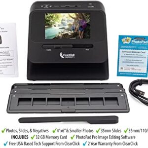 ClearClick QuickConvert 2.0 Photo, Slide, and Negative Scanner - Scan 4x6 Photos & 35mm, 110, 126 Film - No Computer Required - 22 MegaPixels