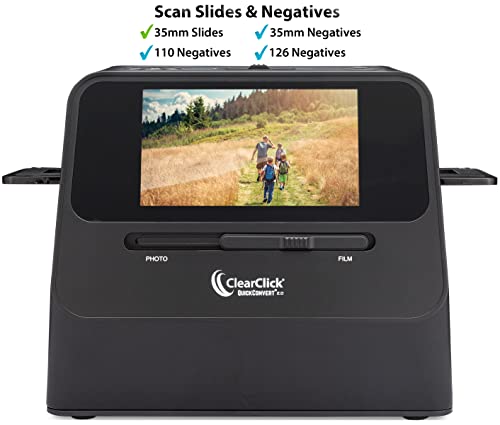 ClearClick QuickConvert 2.0 Photo, Slide, and Negative Scanner - Scan 4x6 Photos & 35mm, 110, 126 Film - No Computer Required - 22 MegaPixels