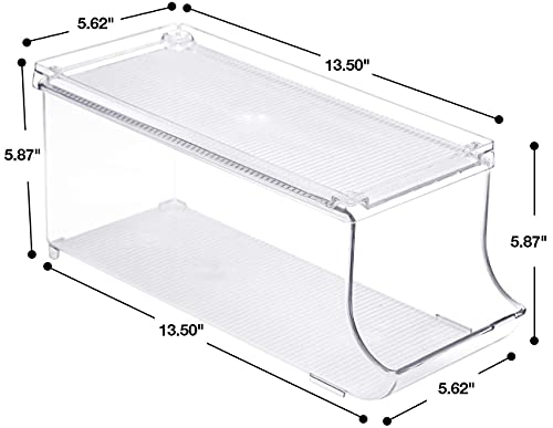 Sorbus Soda Can Organizer and Canned Food Bin Stackable Dispenser with Lid for Refrigerator, Pantry, Freezer – Holds 9 Cans, BPA-Free, Clear Design (2)