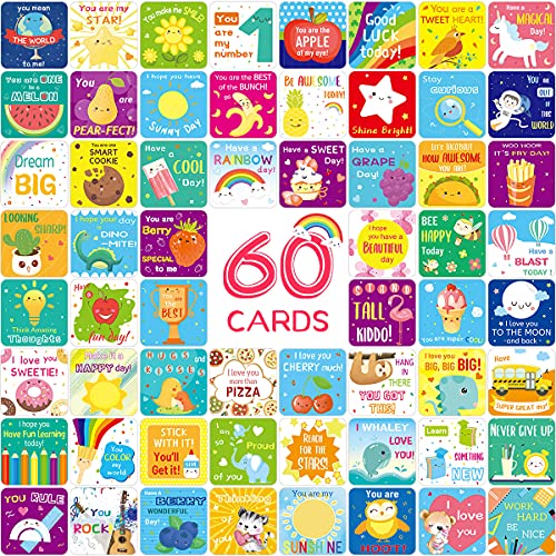 60 Lunch Box Notes for Kids Cute Motivational and Inspirational Thinking of You Cards for Boy’s and Girl’s Lunchbox