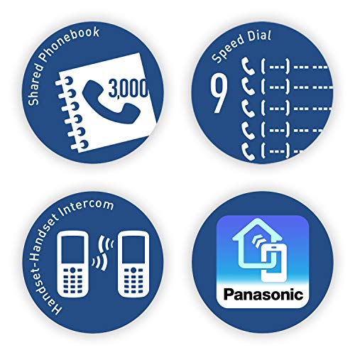 Panasonic Link2Cell Bluetooth Cordless DECT 6.0 Expandable Phone System with Answering Machine and Enhanced Noise Reduction - 4 Handsets - KX-TGE474S (Silver)