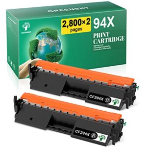 greensky compatible toner cartridge replacement for hp 94a toner cartridge black cf294x 94x cf294a for hp laserjet pro mfp m148dw mfp m148fdw m118dw m118 m148 m149 laser printer ink (black, 2 pack)