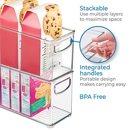 Idesign Linus Bpa-Free Plastic Stackable Organizer Storage Bin With Handles For Kitchen, Pantry, Bathroom, Small,10” X 4” X 5”