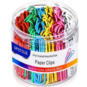 vinaco paper clips colorful, 100 pack large paper clips 2 inch (50 mm), durable & rust resistant, jumbo paper clips, colored paper clips. great for office, school and personal use (multicolored)