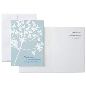 hallmark pack of 20 thank you for your sympathy cards, cherry blossom (funeral thank you cards)