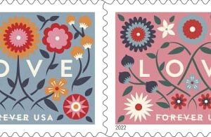 Love 2022 Forever First Class Postage Stamps -- Valentine, Wedding, Celebration, Anniversary, Romance, Party -- 1 Sheet, 20 Stamps --