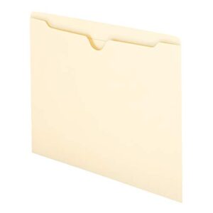 smead file jacket, reinforced straight-cut tab, flat-no expansion, letter size, manila, 100 per box (75500)