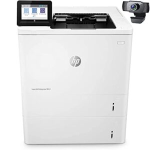 hp laserjet enterprise m612x single-function wireless monochrome laser printer, white – print only – 4.3″ touchscreen, 75 ppm, 1200 x 1200 dpi, auto duplex printing, ethernet – cbmou external webcam