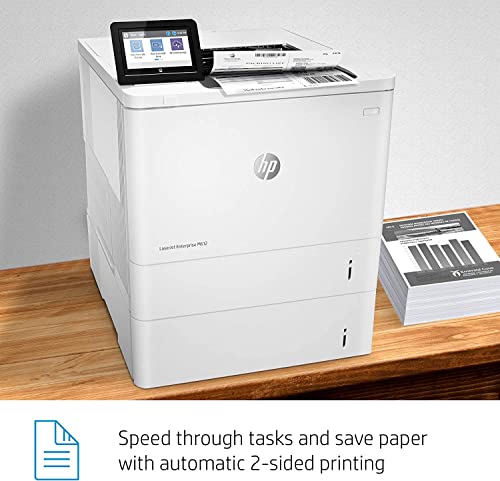 HP Laserjet Enterprise M612x Single-Function Wireless Monochrome Laser Printer, White - Print only - 4.3" Touchscreen, 75 ppm, 1200 x 1200 dpi, Auto Duplex Printing, Ethernet - Cbmou External Webcam