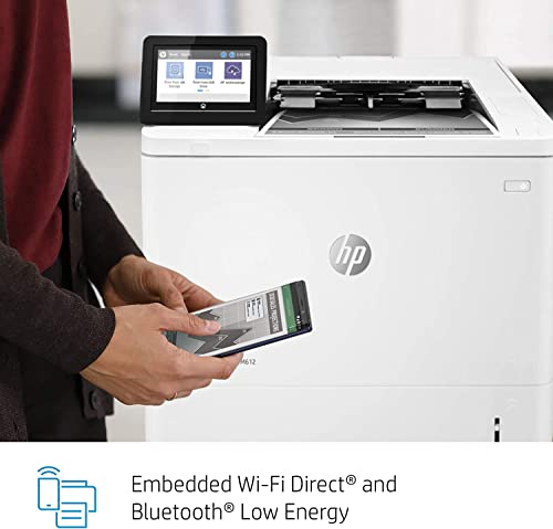 HP Laserjet Enterprise M612x Single-Function Wireless Monochrome Laser Printer, White - Print only - 4.3" Touchscreen, 75 ppm, 1200 x 1200 dpi, Auto Duplex Printing, Ethernet - Cbmou External Webcam