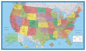 24×36 united states, usa classic elite wall map mural poster (laminated)