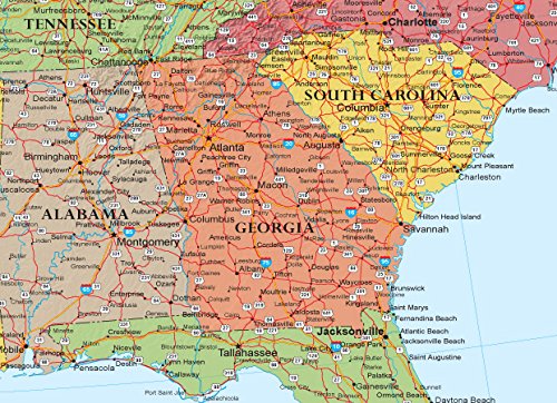 24x36 United States, USA Classic Elite Wall Map Mural Poster (Laminated)