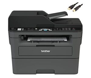 brother mfc l26 series all-in-one laser printer, print, copy, scan, fax – 26 ppm, 2400 x 600 dpi, 250 sheets, wireless, mobile printing, auto 2-sided printing, with mtc printer cable