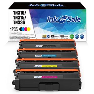 ink e-sale compatible toner cartridge replacement for brother tn336 tn315 tn310 tn331 (kcmy, 4-pack), for use with brother hl-l8350cdw hl-4150cdn mfc-l8850cdw mfc-9970cdw mfc-l8600cdw printer